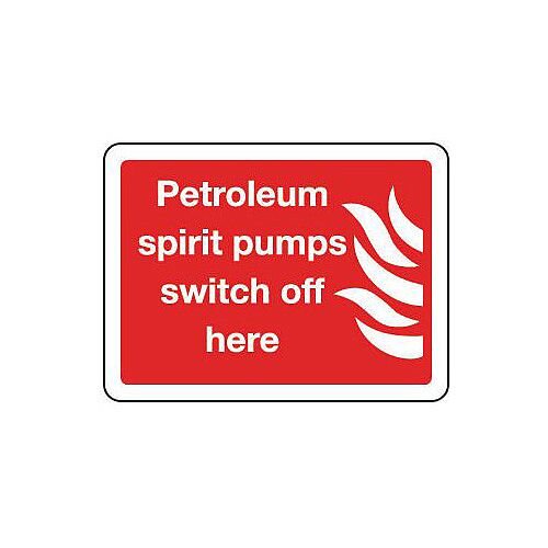 PVC Petroleum Spirit Pumps Switch Off Here Sign - Hunt Office Ireland