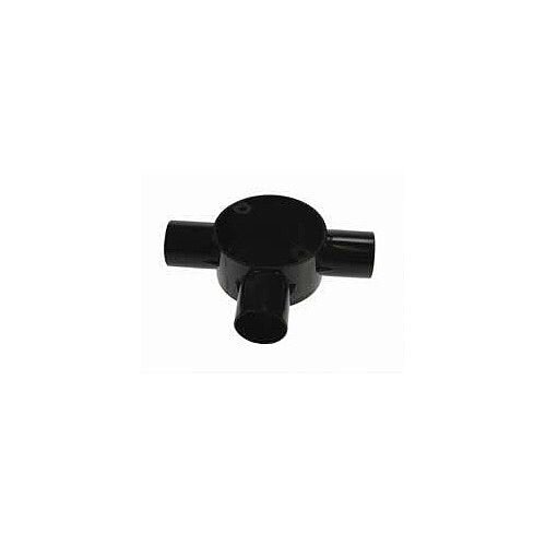 20mm PVC Tee Box - Black - Hunt Office Ireland