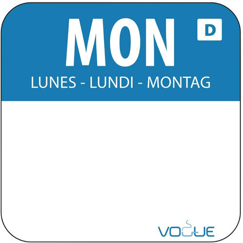 Dissolvable Food Rotation Labels Monday (Pack of 1000) - HuntOffice.ie