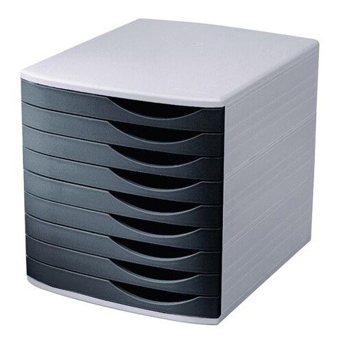 5 Star Elite Desktop Drawer Set 9 Drawers A4 and Foolscap Grey/ Black ...