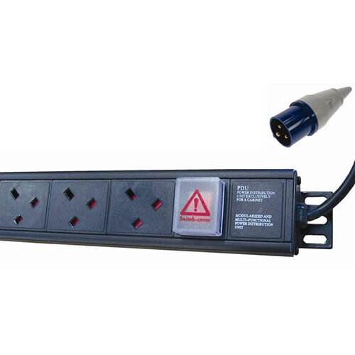 12 Way Vertical PDU to 16a Commando Plug - Hunt Office Ireland