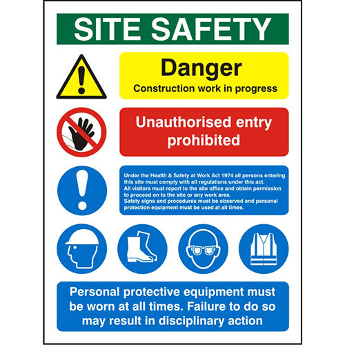 Construction Safety Board 600x800 Site Safety Sign 4mm Fluted Board ...