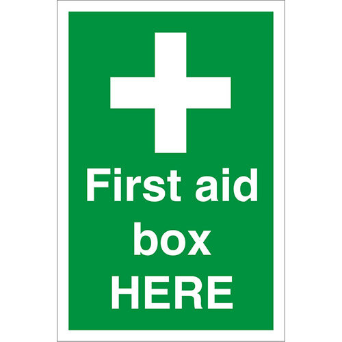 Construction Board 400x600 Safety Sign 4mm Fluted First Aid Box Here ...