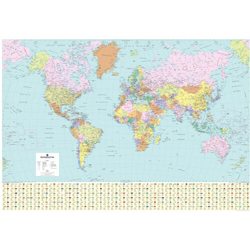 Map Marketing Framed World Political Map - Hunt Office Ireland