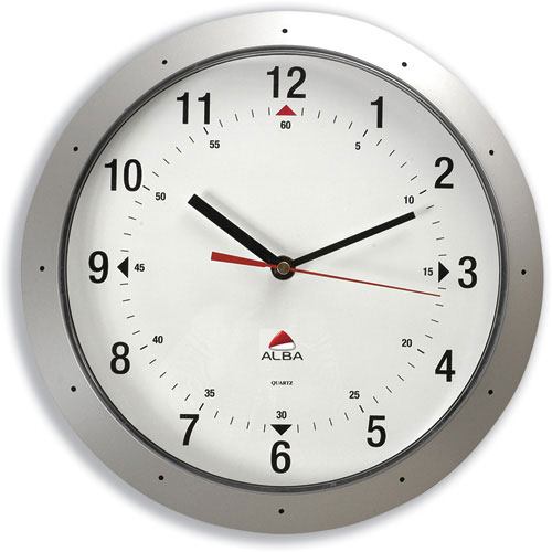Alba Grey Round Wall Clock Diameter 320mm - Hunt Office Ireland
