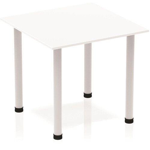 Impulse Modular Square Table White with Silver Tubular Steel Frame ...
