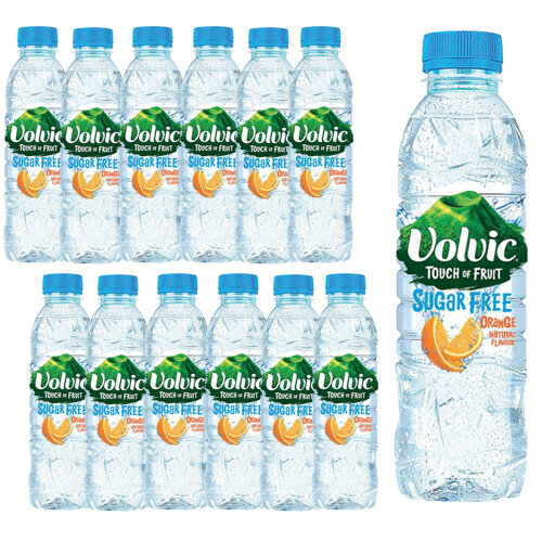 Volvic Natural Mineral Water Flavoured Touch of Fruit Natural Orange ...