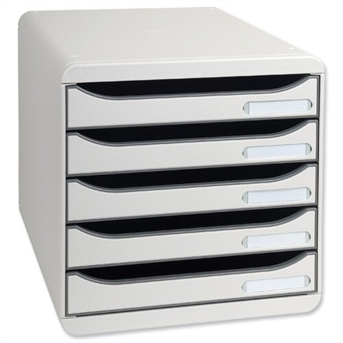 Grey Filing Drawer Set Plastic A4+ 5 Drawers Each Multiform - Hunt ...