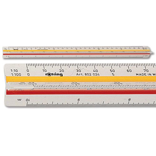 Rotring Ruler Triangular Reduction Scale 9 Mechanical 1-10 to 1-500 2 ...