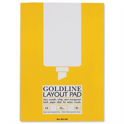 Goldline A3 Layout Pad Bank Paper 50gsm 80 Sheets GPL1A3Z - Hunt Office ...