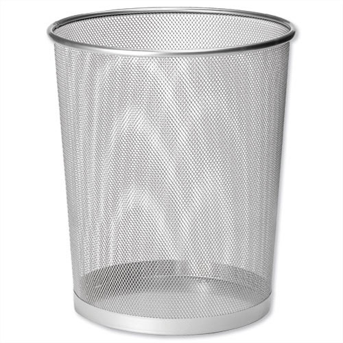 Osco Mesh Silver Waste Desk Bin Scratch-Resistant 15L 250xH275mm Silver ...