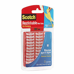 3M Scotch Restick Tabs 12.7X 12.7mm Clr - Hunt Office Ireland