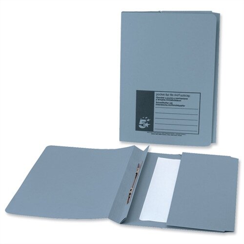 Flat File Foolscap Blue with Pocket Recycled Manilla 38mm Pack 25 5 ...