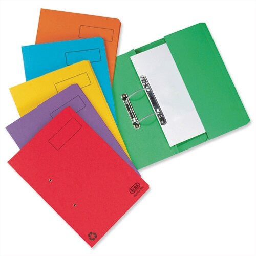 Elba Bright Transfer Spring File with Pocket 315gsm Foolscap Assorted ...