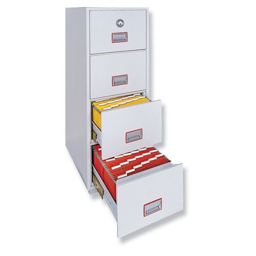 Fire Proof Filing Cabinet 90 Minutes Protection 4 Lockable Drawers ...
