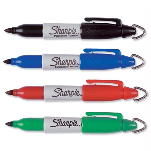 Sharpie Mini Permanent Marker Fine Assorted Black Blue Red Green Wallet ...