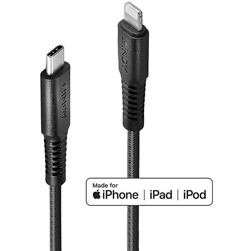 Lindy 2m Reinforced USB Type C to Lightning Cable - Hunt Office Ireland