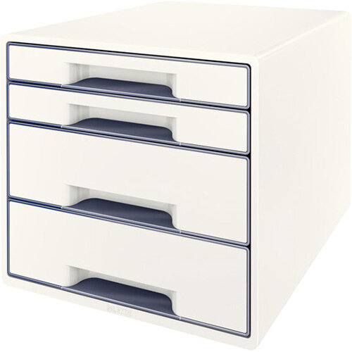 Leitz WOW CUBE 4 Drawer - 2 Large & 2 Small Cabinet Pearl White - Hunt ...