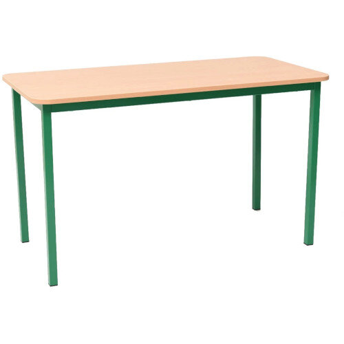 Steel Green Leg Rectangular Classroom Table - Height 710mm - HuntOffice ...