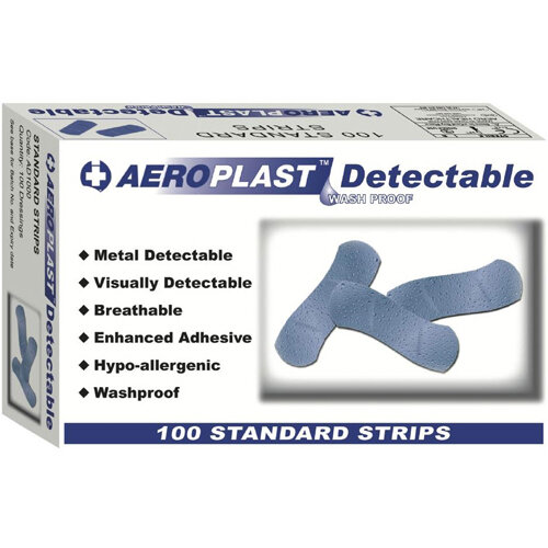 AEROPLAST DETECTABLE BLUE PLASTERS EXTRA WIDE 25X75MM - BOX 100 ...