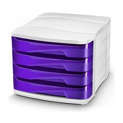 Cep Pro Gloss 4 Drawers Module Purple - Hunt Office Ireland