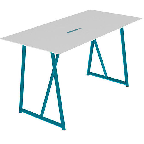Frovi RELIC Poseur Bench Table With Power Module & Painted Steel Frame ...