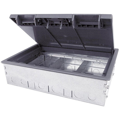 3 Compartment Screed Floor Box 303mmx221mm - Hunt Office Ireland