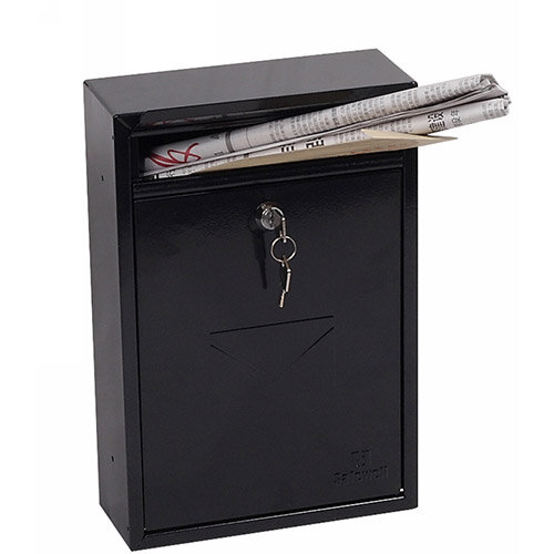 Phoenix Letra MB0116KB Front Loading Mail Box in Black with Key Lock ...