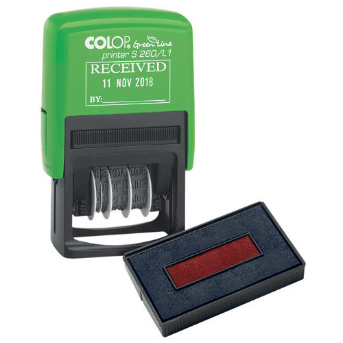 COLOP Green Line Date Stamp RECEIVED Plus Free Ink Pad - Hunt Office ...