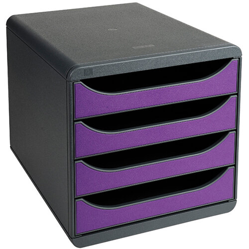 Iderama Big Box 4 Drawer Set Purple 310720D - Hunt Office Ireland