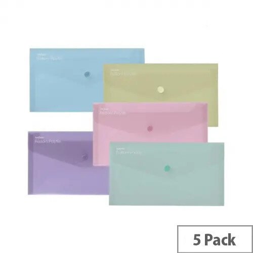 Snopake Reborn Polyfile DL Assorted (Pack of 5) 15908 - Hunt Office Ireland