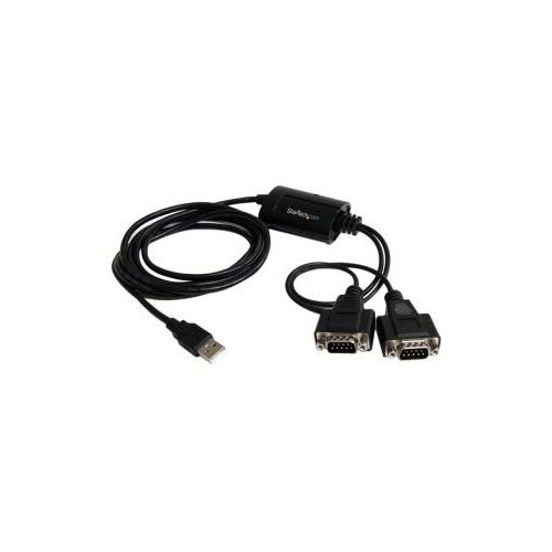 StarTech 2 Port FTDI USB to Serial RS232 Adapter Cable with COM Retention 1 x Type A Male USB 2 ...