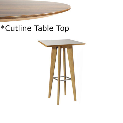Frovi JIG Square Canteen Poseur Table With Natural Oak Chrome/Painted ...