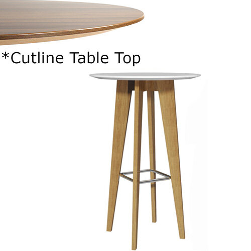 Frovi JIG Round Canteen Poseur Table With Natural Oak Chrome/Painted ...