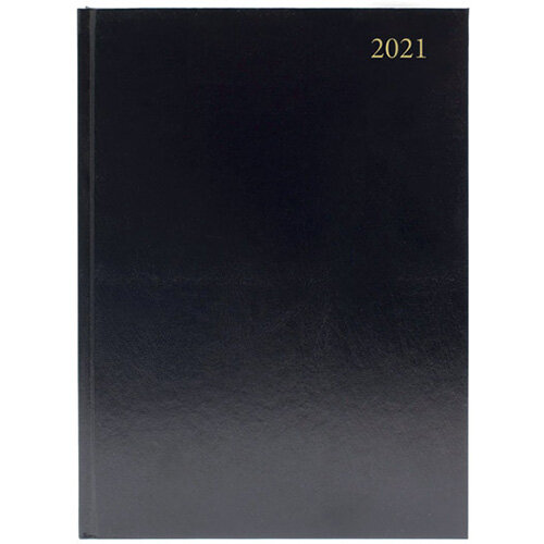 Desk Diary Day Per Page A4 Black 2021 KFA41BK21 - Hunt Office Ireland