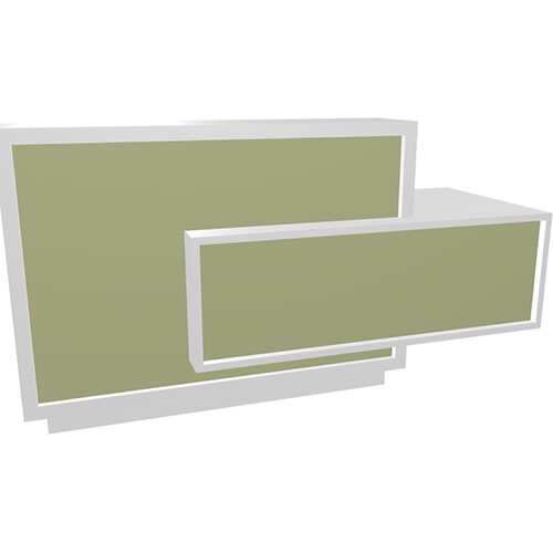 Foro Modern Design Reception Desk With Avocado Matte Front & White ...