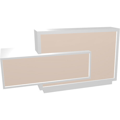 Foro Modern Design Reception Desk With Beige Matte Front & White Pastel ...