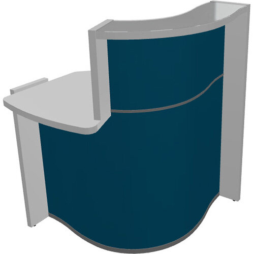 Wave Modern Design Small Curved Reception Desk White Counter Top with ...