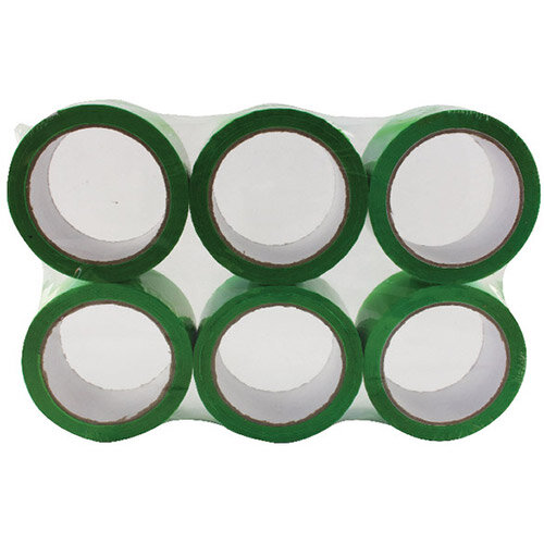 Green Polypropylene Packing Tape 50mm x 66m (6 Pack) - Hunt Office Ireland