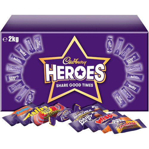 Cadbury Heroes Chocolate Bulk Share Box, Assorted Mini-Size Milk ...