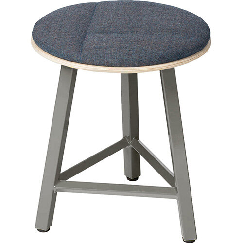 Frovi RELIC Low Stool Fabric Upholstered Seat With Raw Steel Frame ...