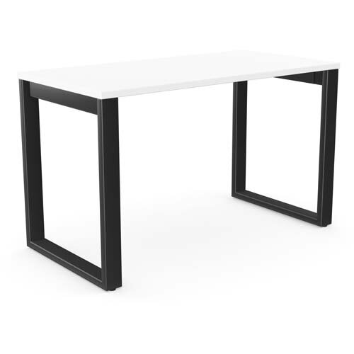 Switch Rectangular Modern Office Desk with Black Closed Leg & White ...