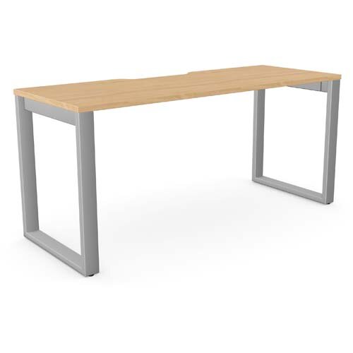 Switch Rectangular Modern Office Desk with Silver Closed Leg & Beech ...