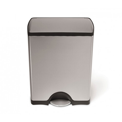 Simplehuman Rectangular Steel Bin 50L Pedal Operated Brushed Stainless ...