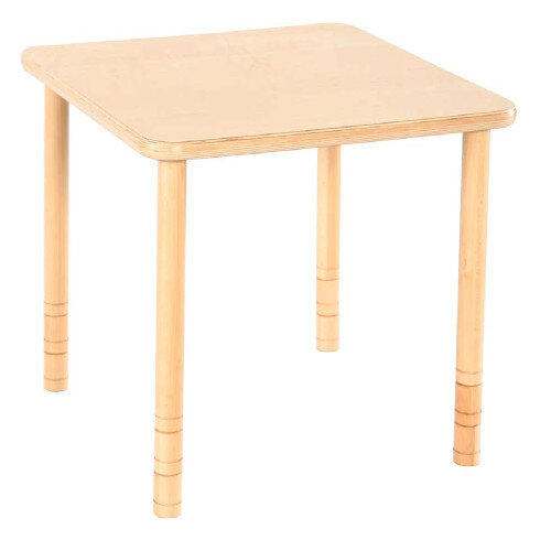 Flexi Square Height Adjustable Table 64-76cm Beech Finish - HuntOffice ...