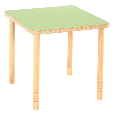 Flexi Square Height Adjustable Table 64-76cm Green Top - HuntOffice Ireland