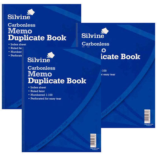 Silvine Blue A4 Carbonless Duplicate Memo Book Pack of 3 - Hunt Office ...