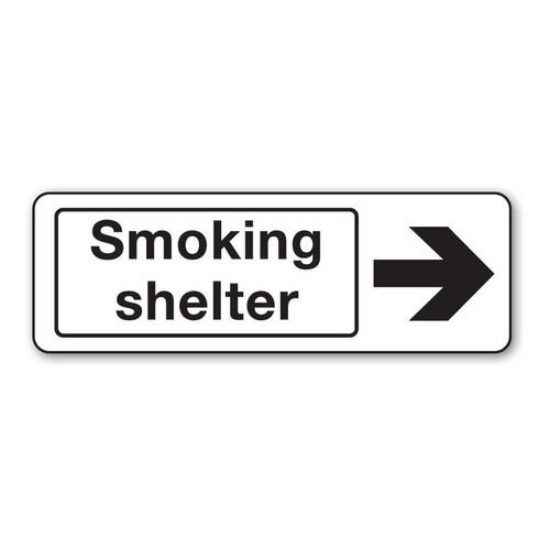 Sign Smoking Shelter Arrow Aluminium 300X100 Right - Hunt Office Ireland