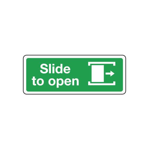 Sign Slide To Open Right 300x100 Rigid Plastic - Hunt Office Ireland
