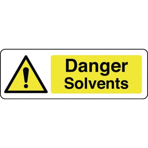 Sign Danger Solvents 300x100 Rigid Plastic - Hunt Office Ireland